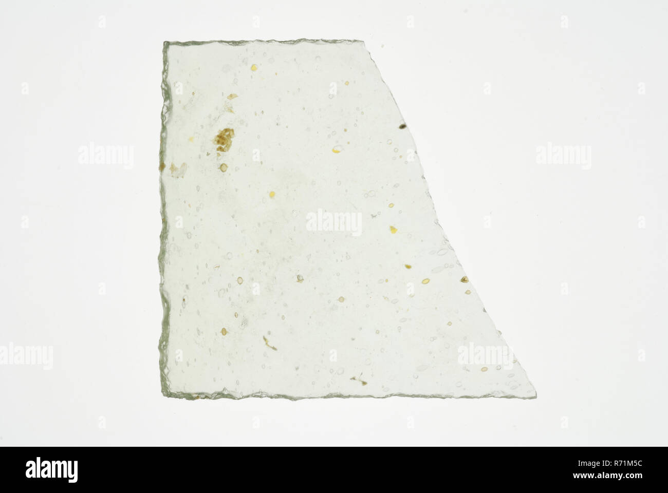 Fragment of small window, green tinted window glass, window glass ...