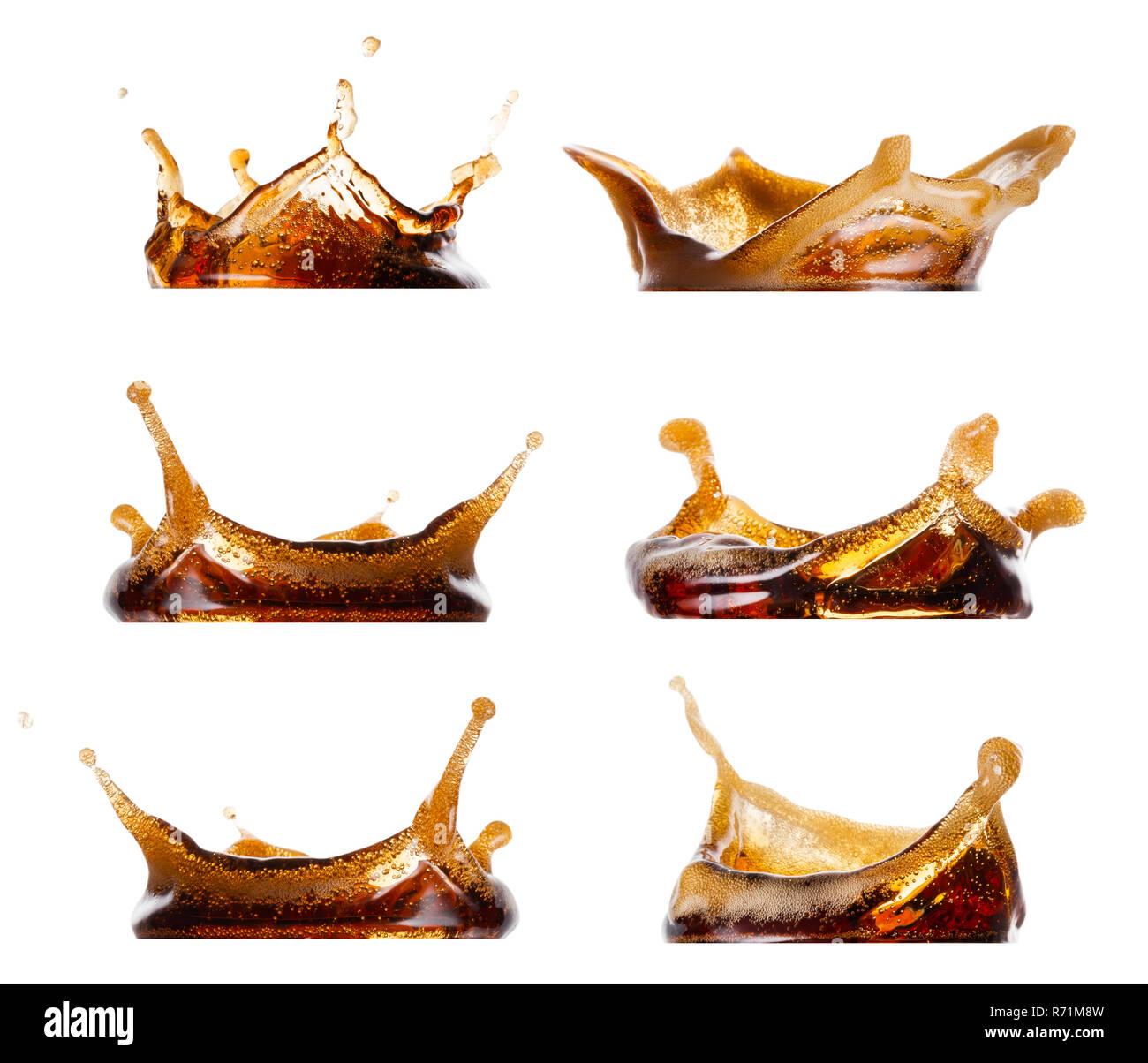 Splash of cola set isolated on white background Stock Photo - Alamy