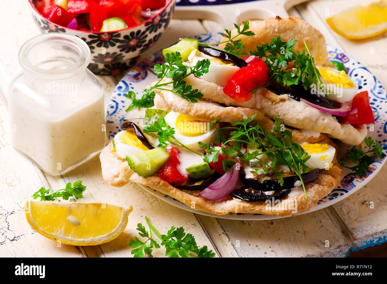 Pita sabich sandwich hi-res stock photography and images - Alamy
