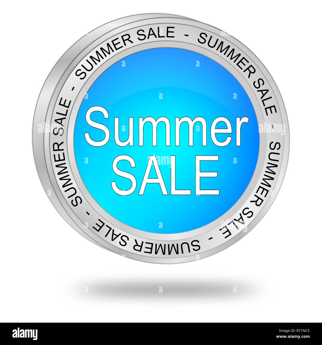 glossy blue Summer Sale Button - 3D illustration Stock Photo - Alamy