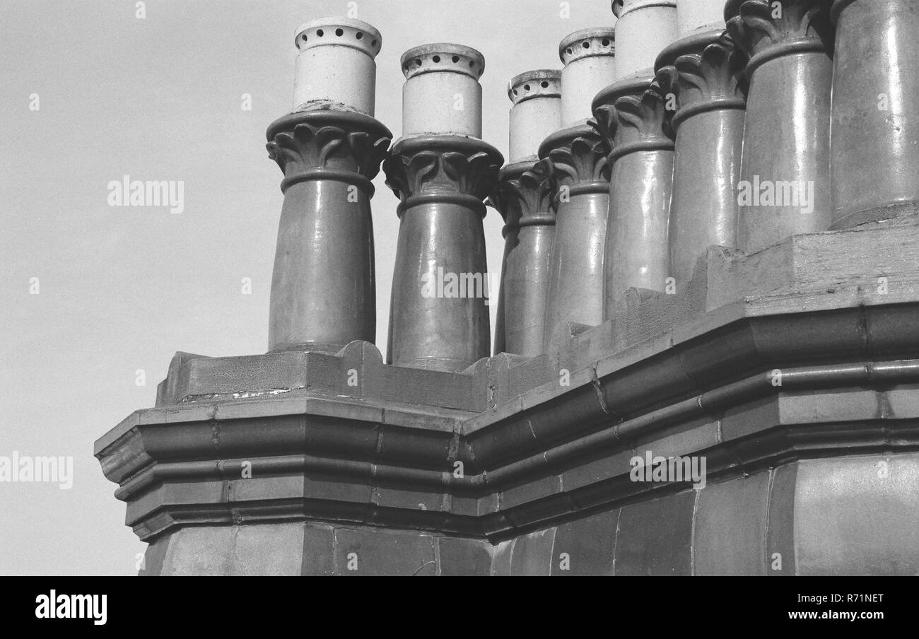 Chimney pots chimneys Black and White Stock Photos & Images - Alamy