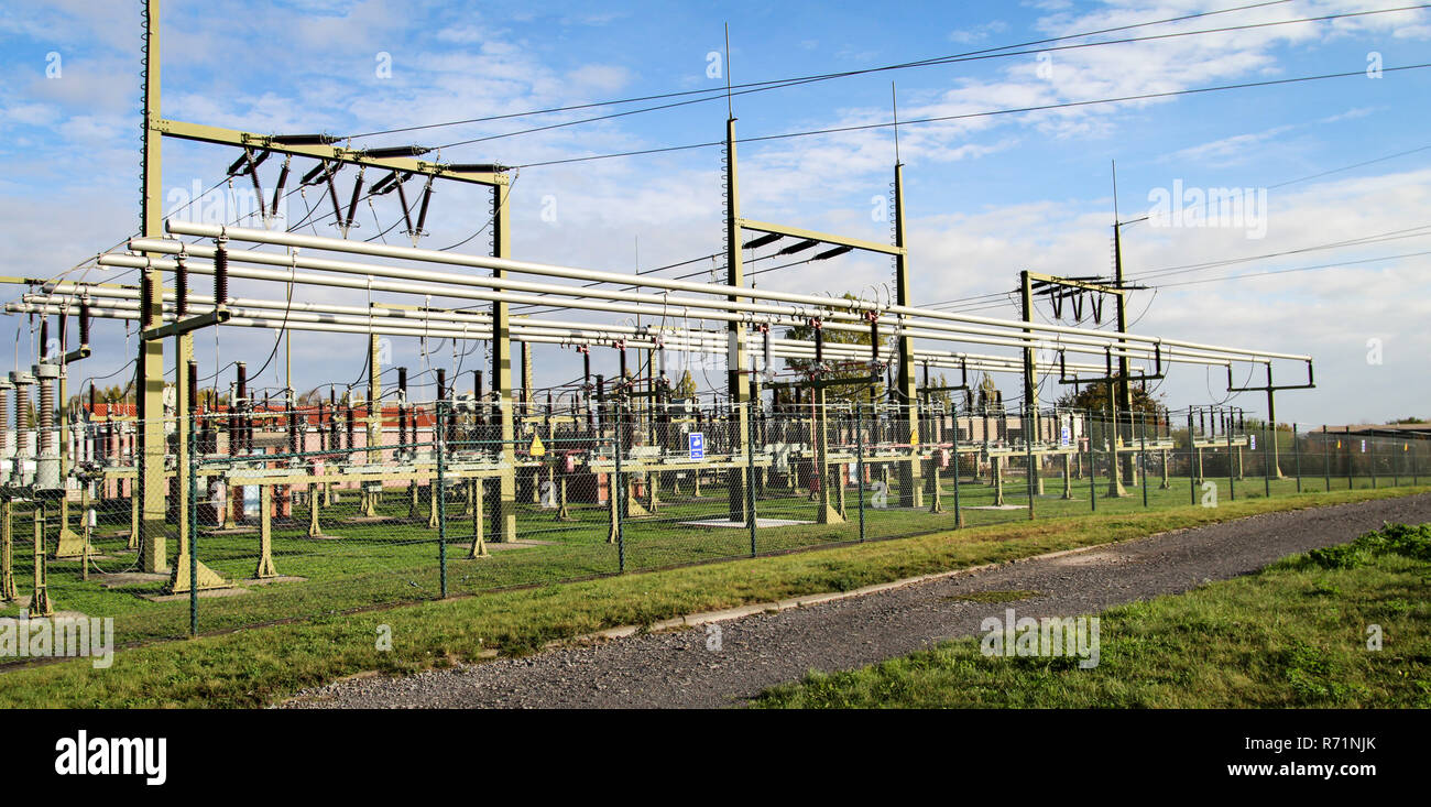 Blue heavenly sky electric transformer hi-res stock photography and ...