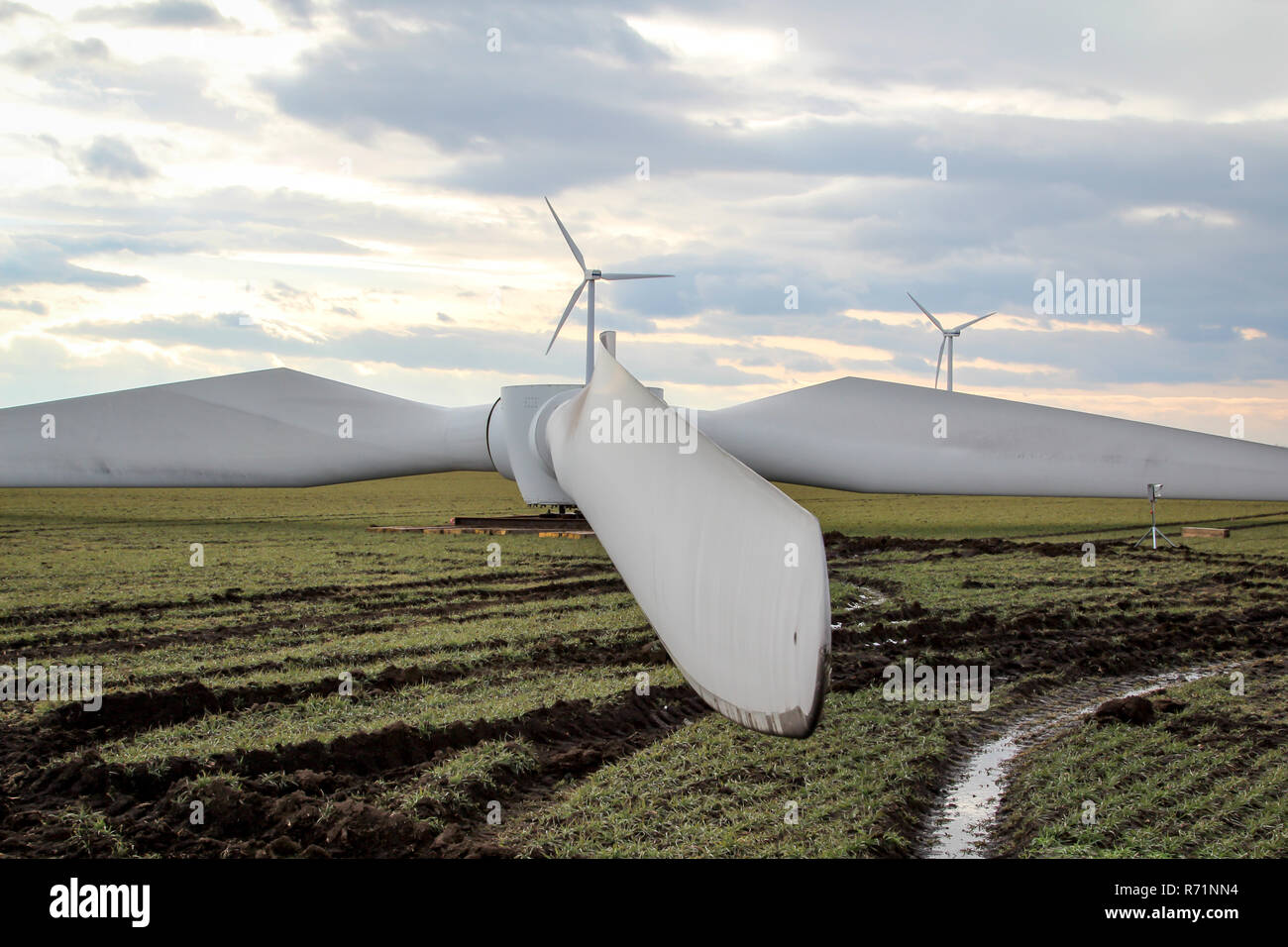 wind turbines,rotor for mounting on a field Stock Photo - Alamy