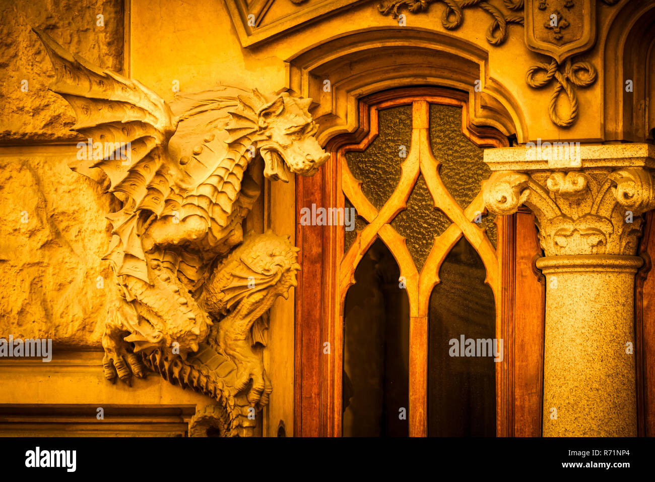 TURIN, ITALY - Dragon on Victory Palace facade Stock Photo - Alamy
