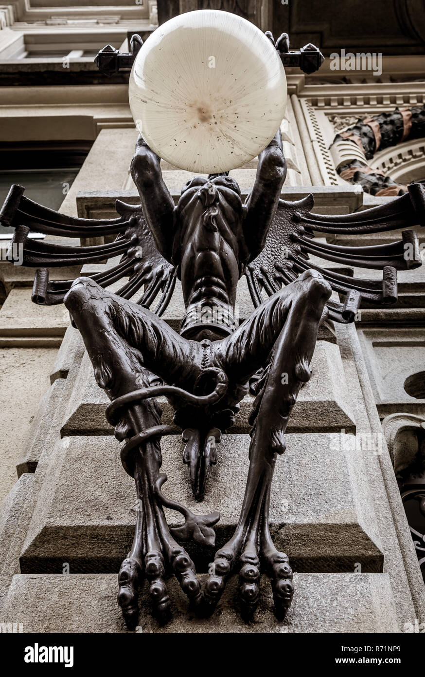 Giant Gargoyle Lamp Stock Photo - Alamy