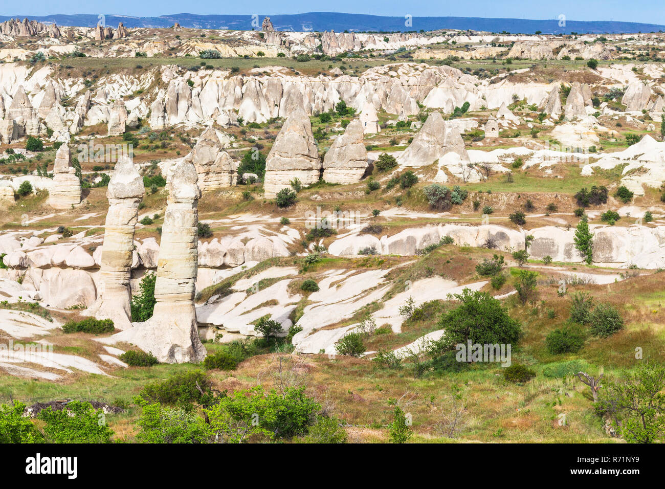 scenic with fairy chimney rocks in Cappadocia Stock Photo - Alamy