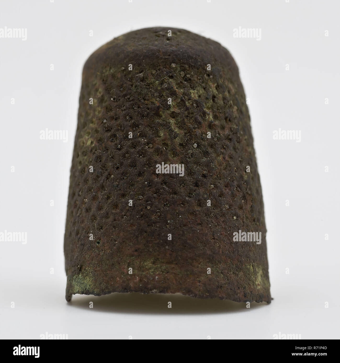 Copper pressed thimble, thimble sewing kit soil find copper metal ...