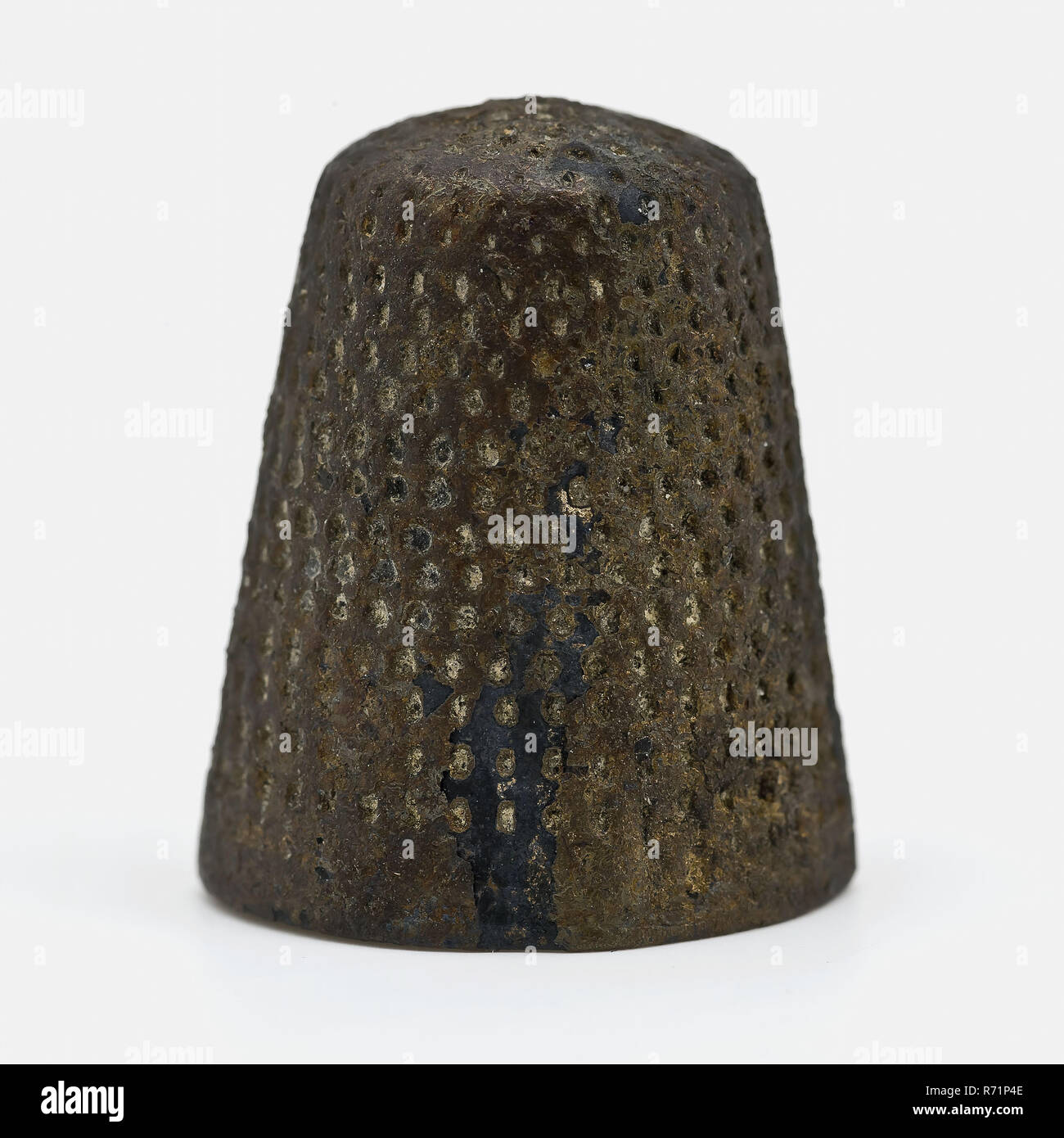 Copper pressed thimble, thimble sewing kit soil find copper metal ...