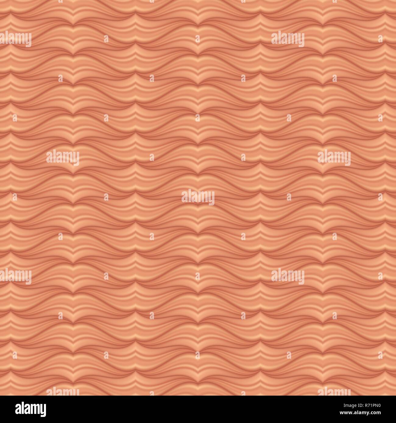 Abstract 3D wave pattern copper color background. Tracery lines. Vector ...