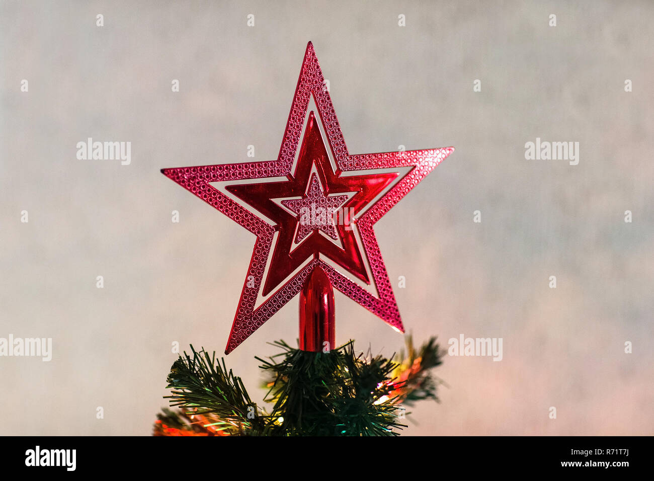 Beautiful Christmas star on the Christmas tree. Christmas toy Stock ...