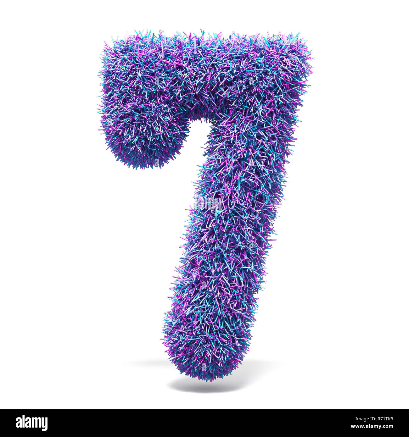 Purple faux fur number 7 SEVEN 3D Stock Photo - Alamy