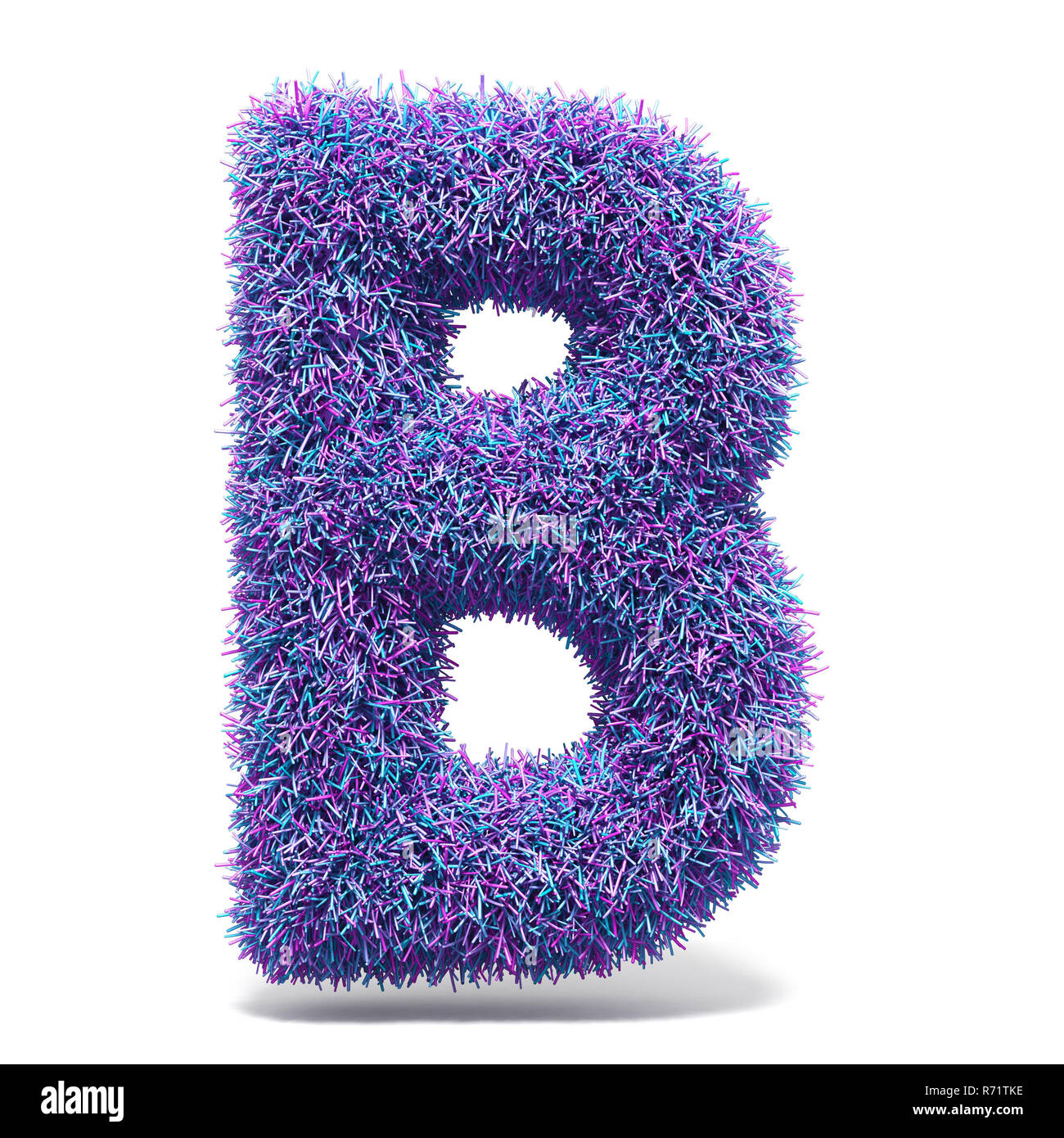 Purple faux fur LETTER B 3D illustration Stock Photo - Alamy
