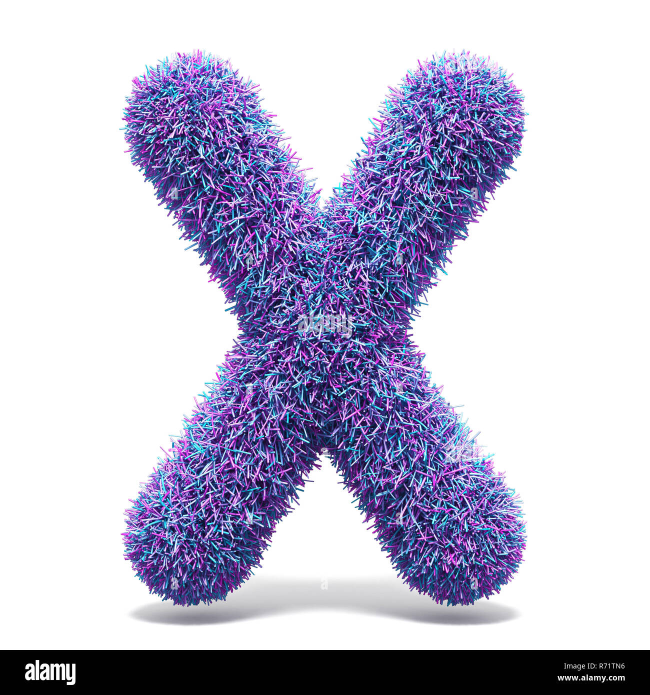 Purple faux fur LETTER X 3D illustration Stock Photo - Alamy