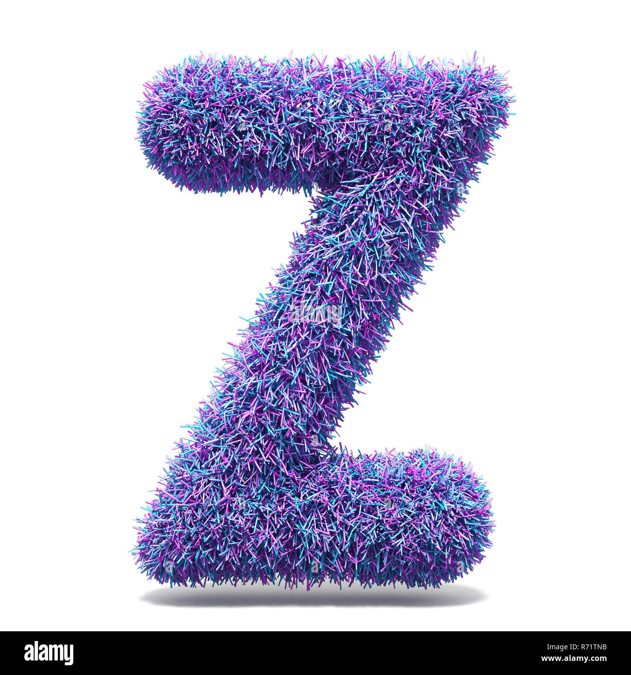 Purple faux fur LETTER Z 3D illustration Stock Photo - Alamy