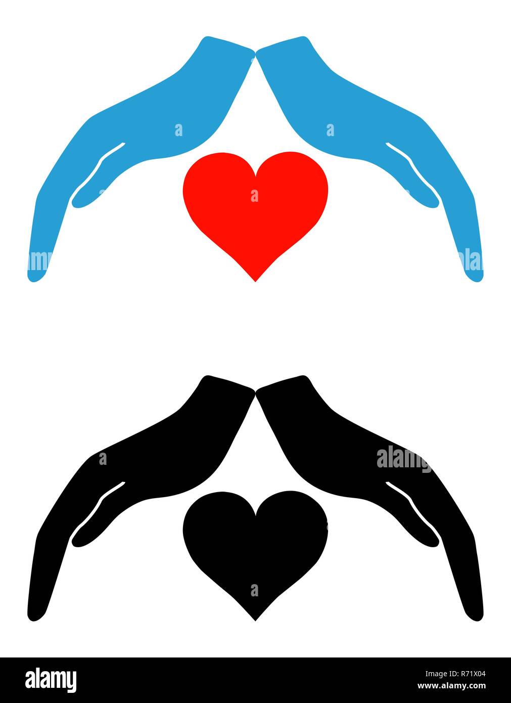 concept of protection and love vector illustration isolated on white ...
