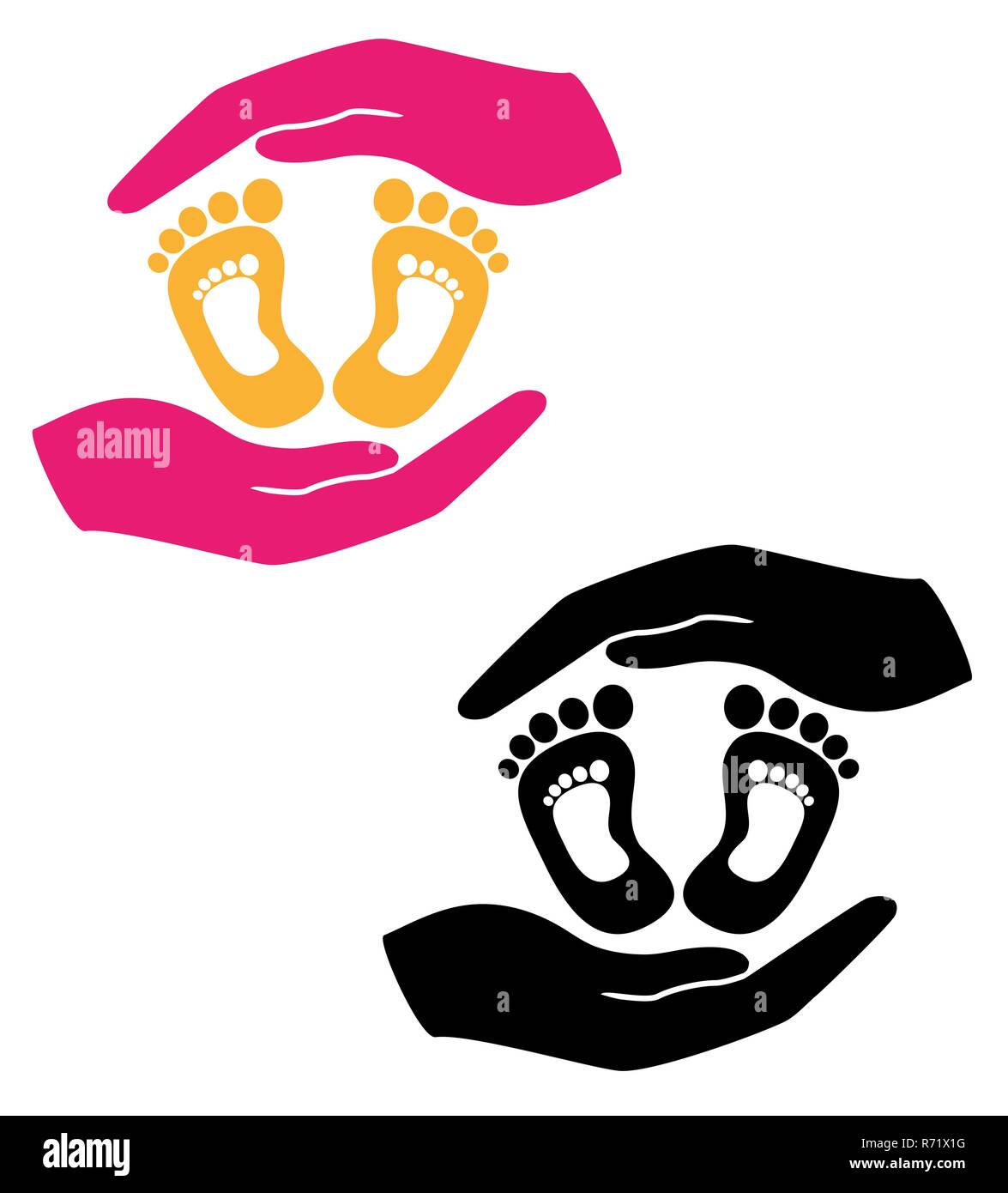 concept of protection and love of child baby vector illustration ...