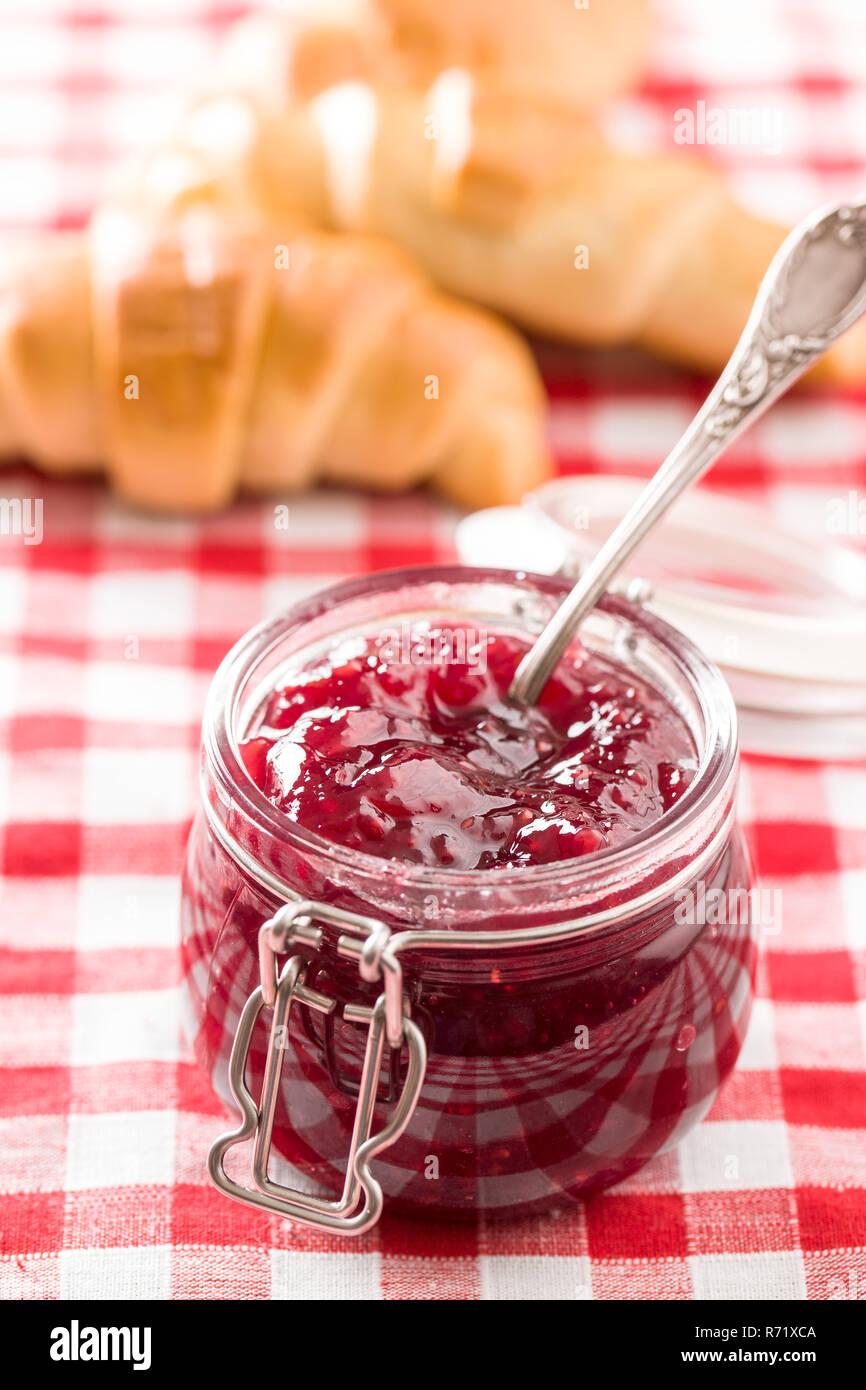 Raspberry jam jelly Stock Photo - Alamy