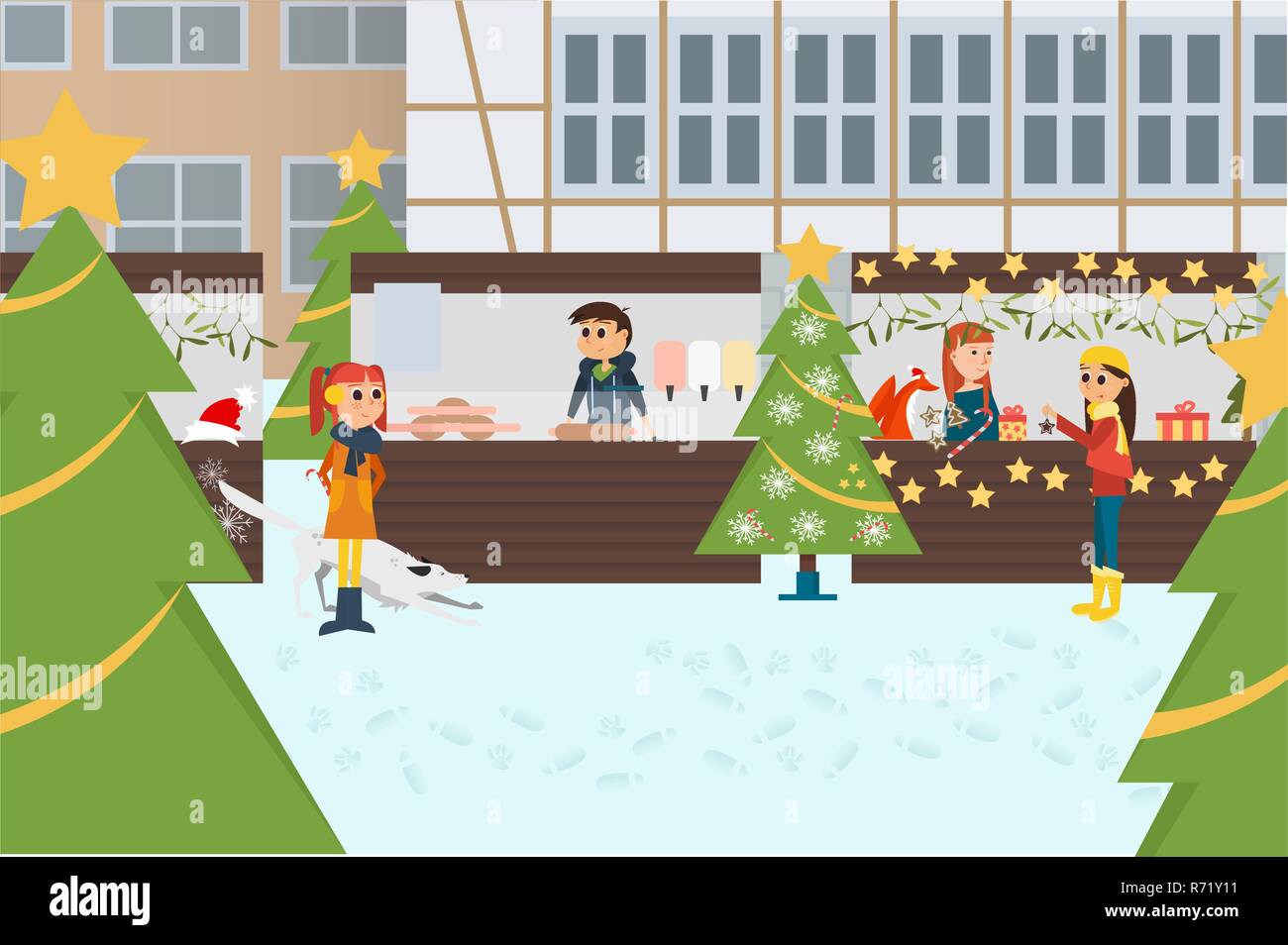 Europe christmas market food Stock Vector Images - Alamy