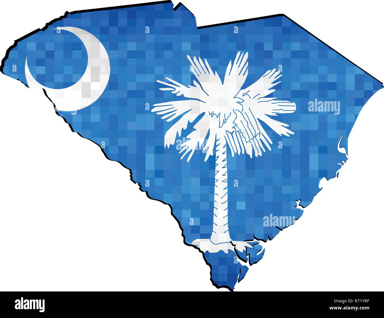 Grunge South Carolina map with flag inside - Illustration, Map of South ...
