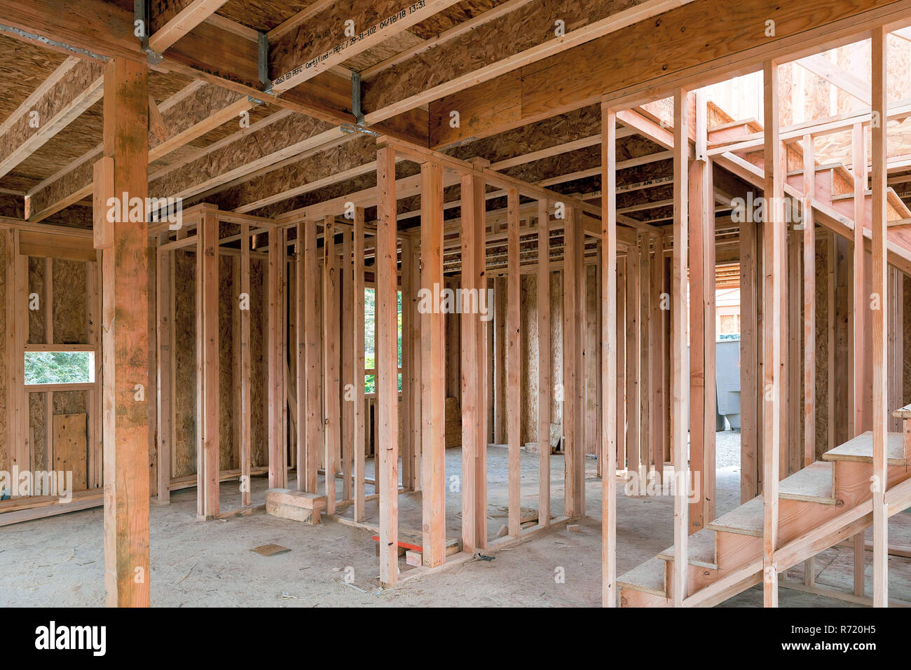 New Home Construction Wood Framing Stock Photo - Alamy