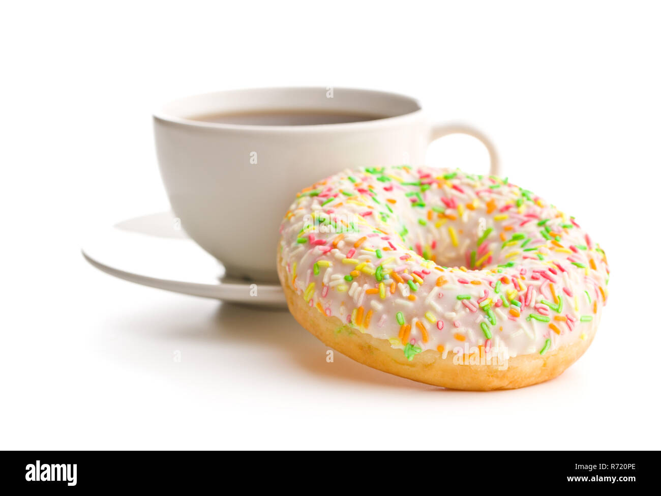 Sweet donut and coffee cup Stock Photo - Alamy