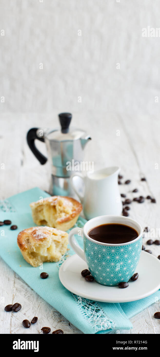 Italian coffee set for breakfast Stock Photo - Alamy