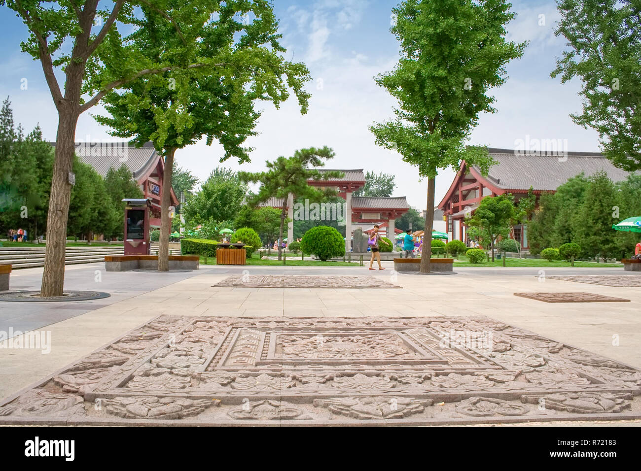 Local people walkin in Dayan Pagoda Square. Xian, China Stock Photo - Alamy
