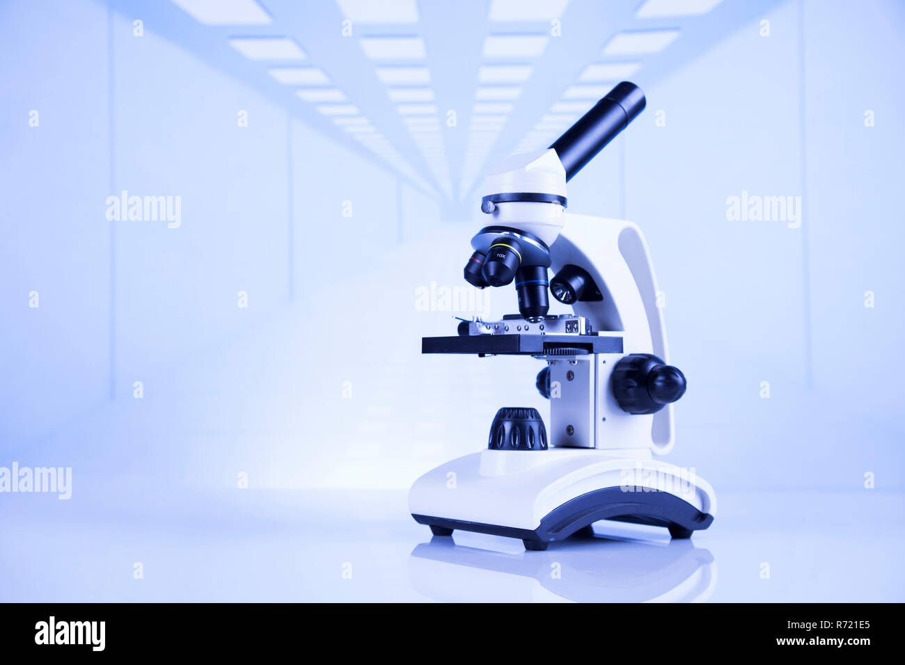 Microscope in medical laboratory, Research and experiment Stock Photo ...
