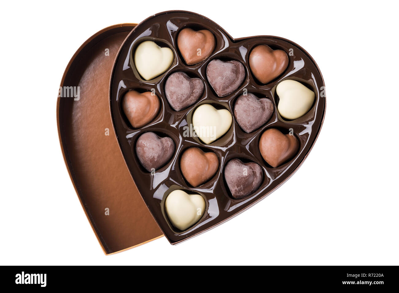 Box of Heart Shaped Chocolates. Valentines Candy Stock Photo - Alamy