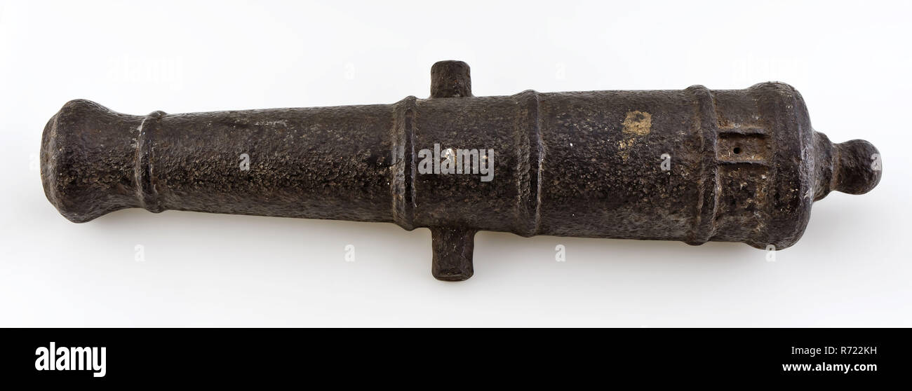 Small iron cannon, cannon firearm weapon soil foundry cast iron metal ...