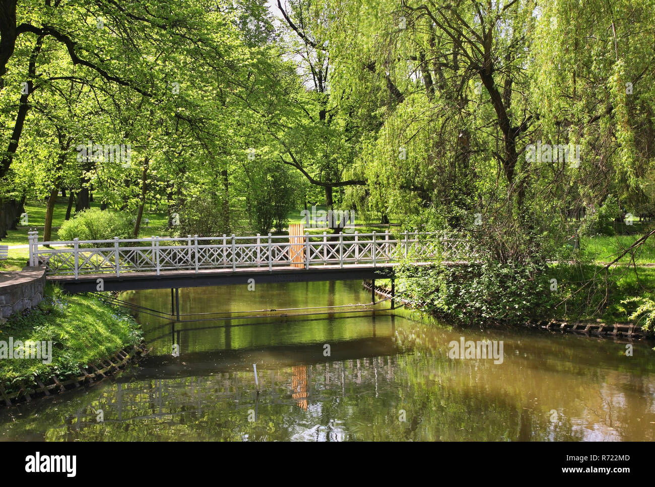 Spa park in Naleczow. Swietokrzyskie Voivodeship. Poland Stock Photo ...