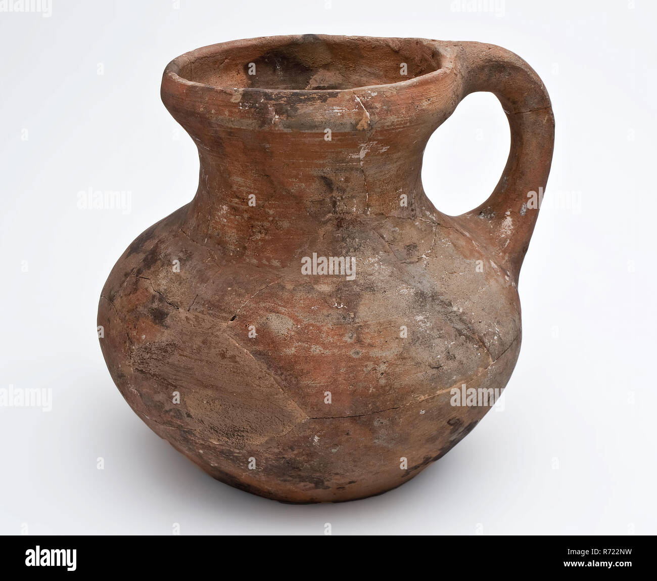 Pottery chamber pot on curved bottom, unglazed, narrow neck, pot holder ...