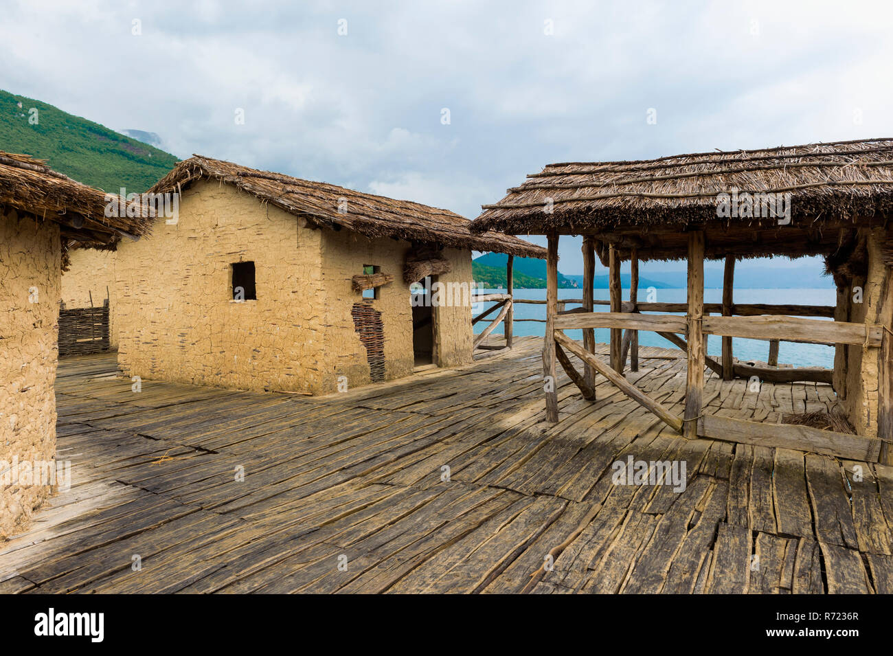 Lacustrine Bay of Bones Archaeologic museum built on a platform of 10. ...