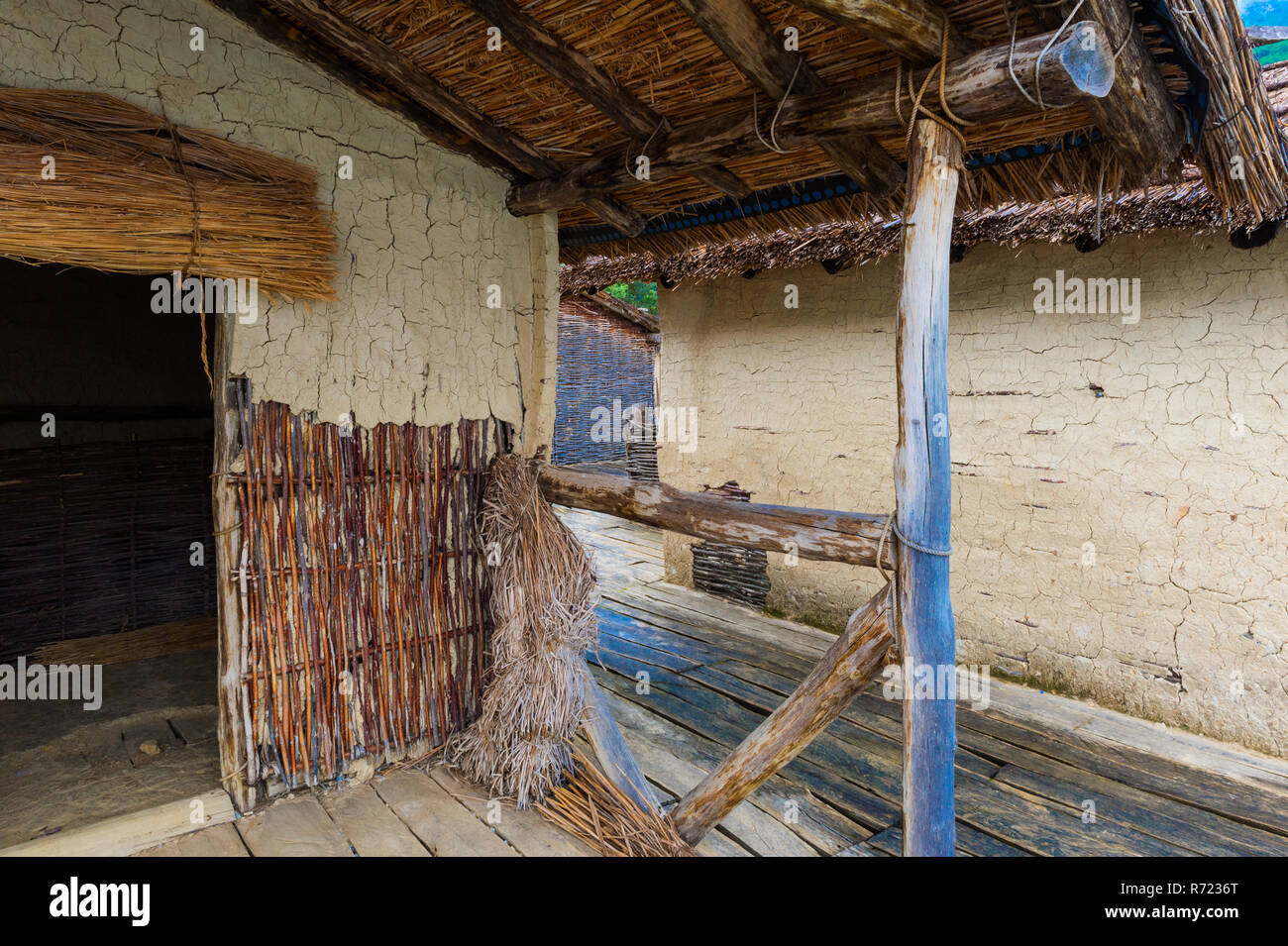 Lacustrine Bay of Bones Archaeologic museum built on a platform of 10. ...