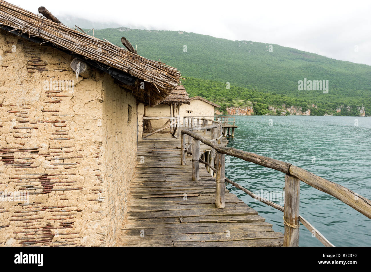 Lacustrine Bay of Bones Archaeologic museum built on a platform of 10. ...