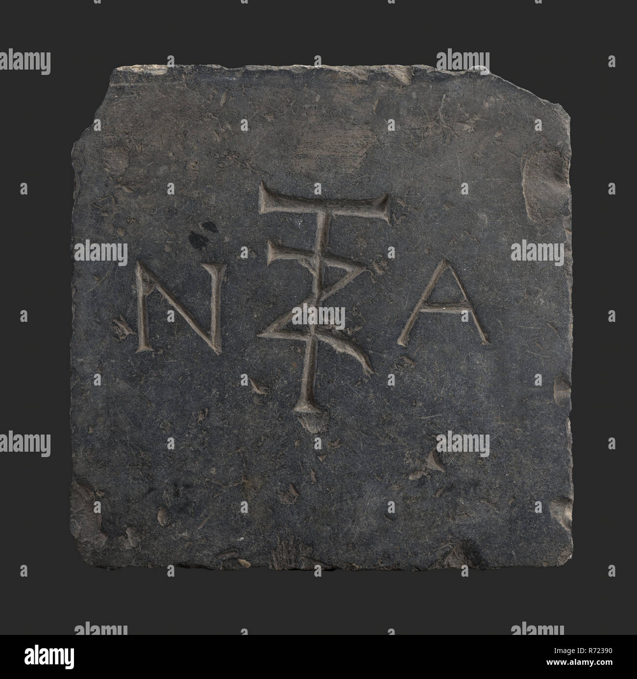 Tombstone with initials N TZ , tombstone slate stone, minced Square ...