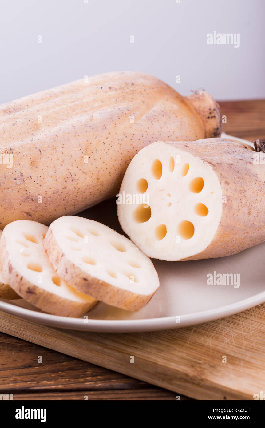 Raw Brown Organic Lotus Root Stock Photo - Alamy