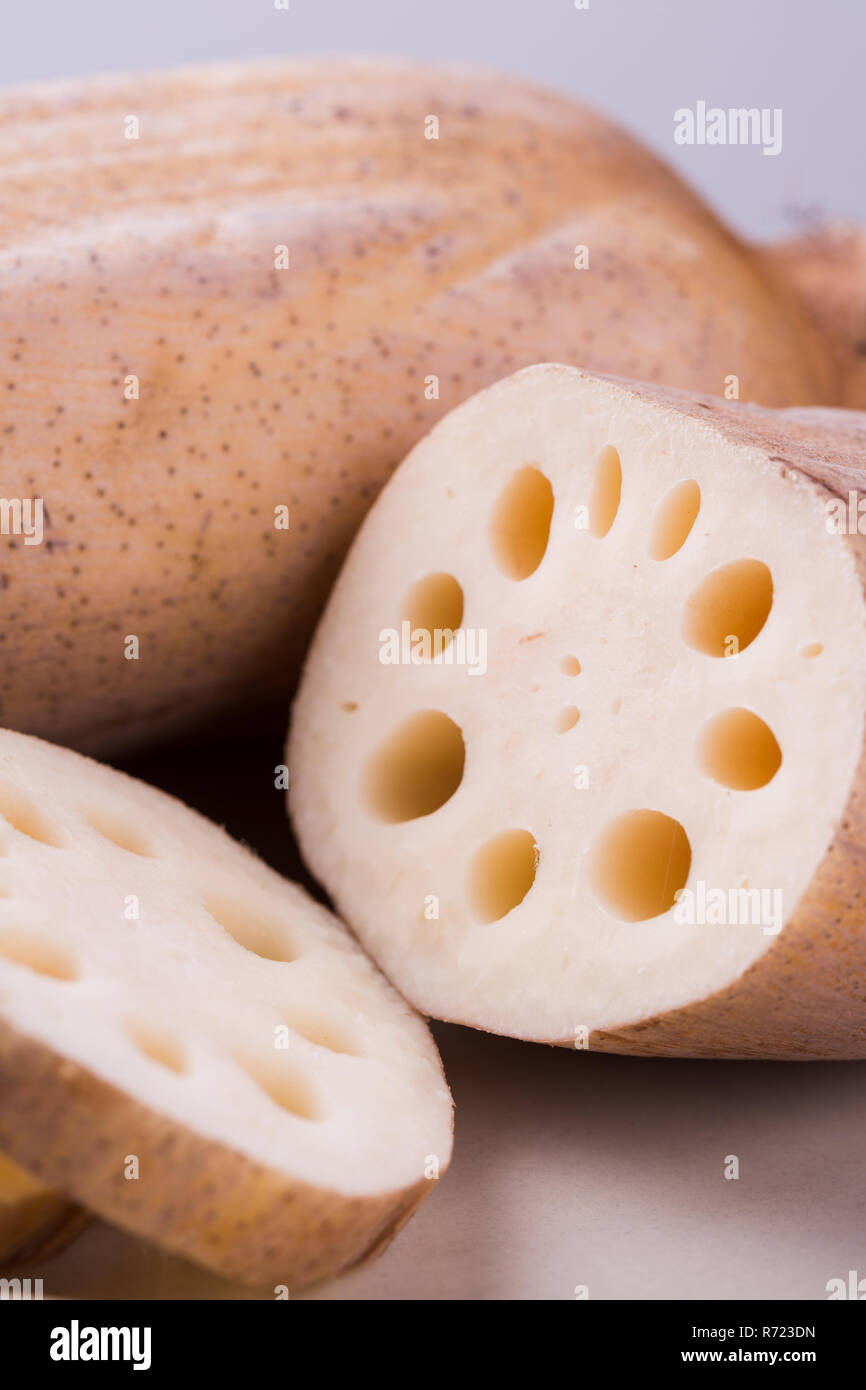 Raw Brown Organic Lotus Root Stock Photo - Alamy