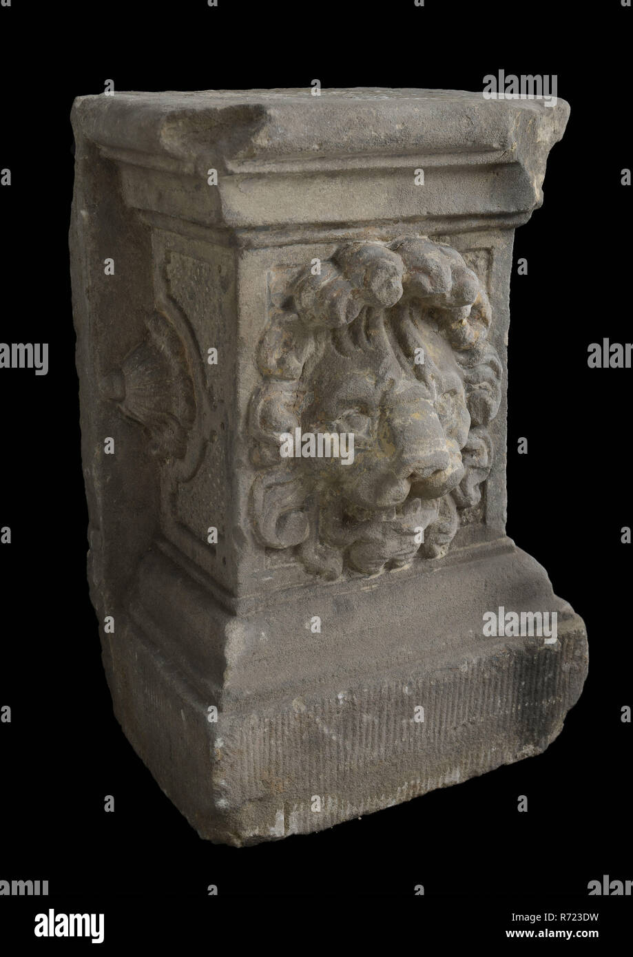 Basement with lion head, basement ornament building component sandstone ...