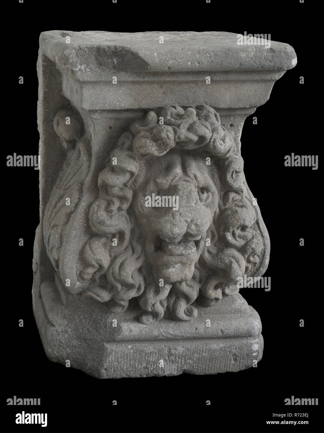 Basement with lion head, basement ornament building component sandstone ...