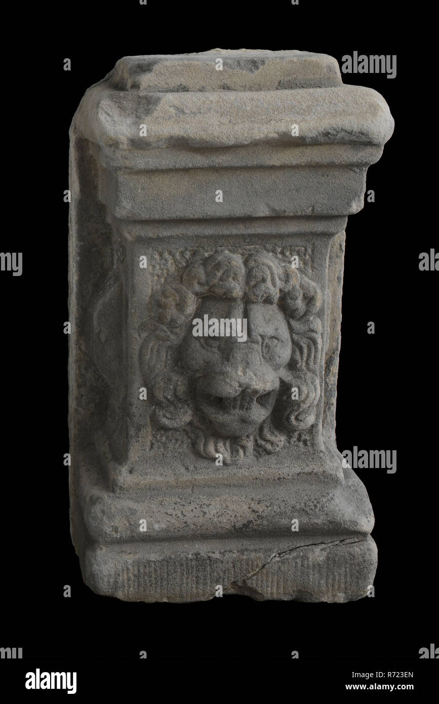 Basement with lion head, basement ornament building component sandstone ...