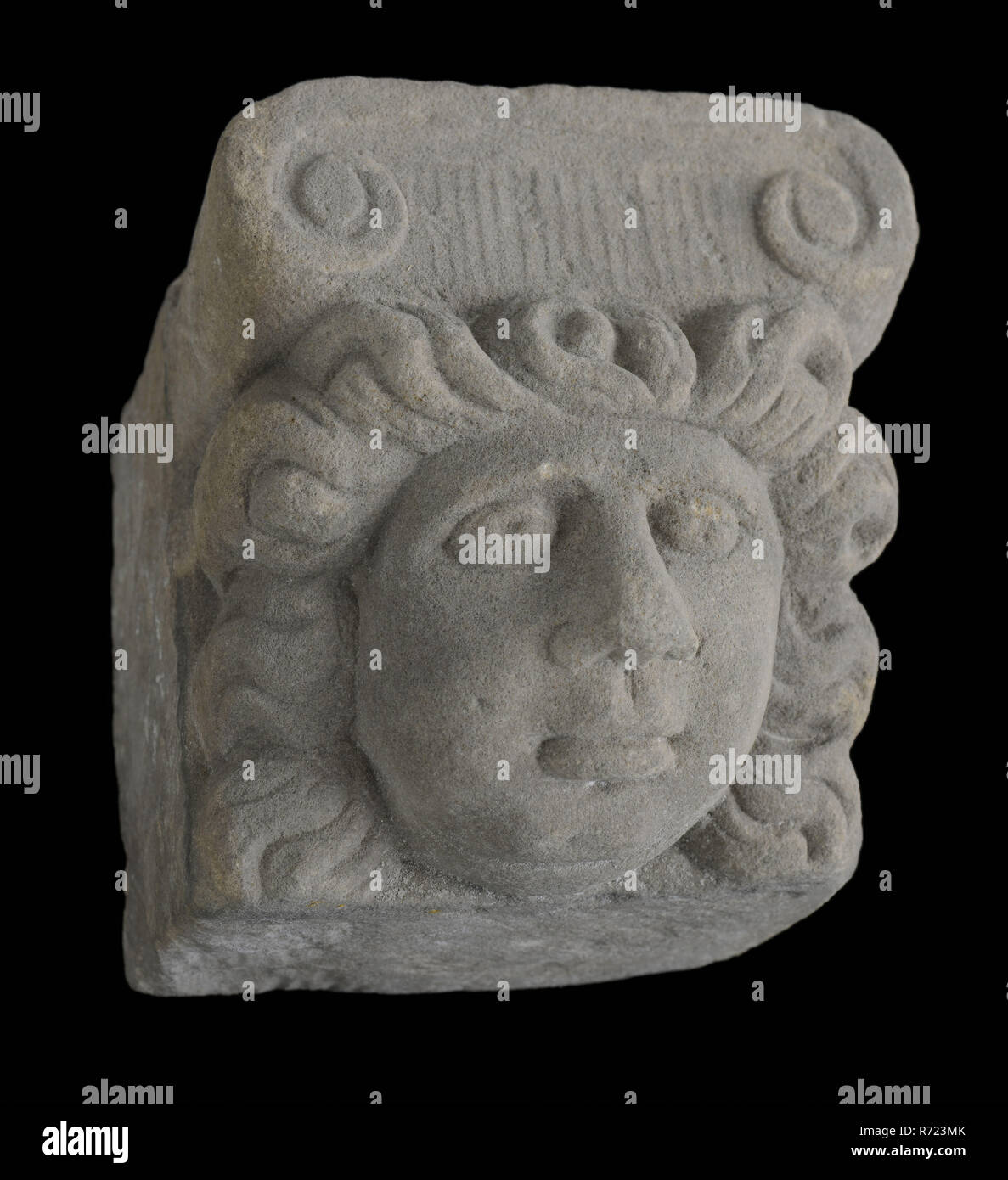 Console with female head, console building element sandstone stone ...