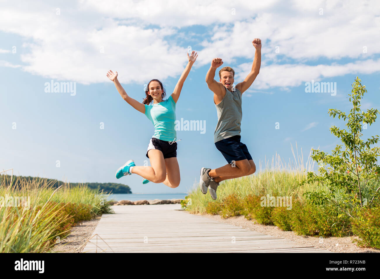 Woman jump on man hi-res stock photography and images - Alamy