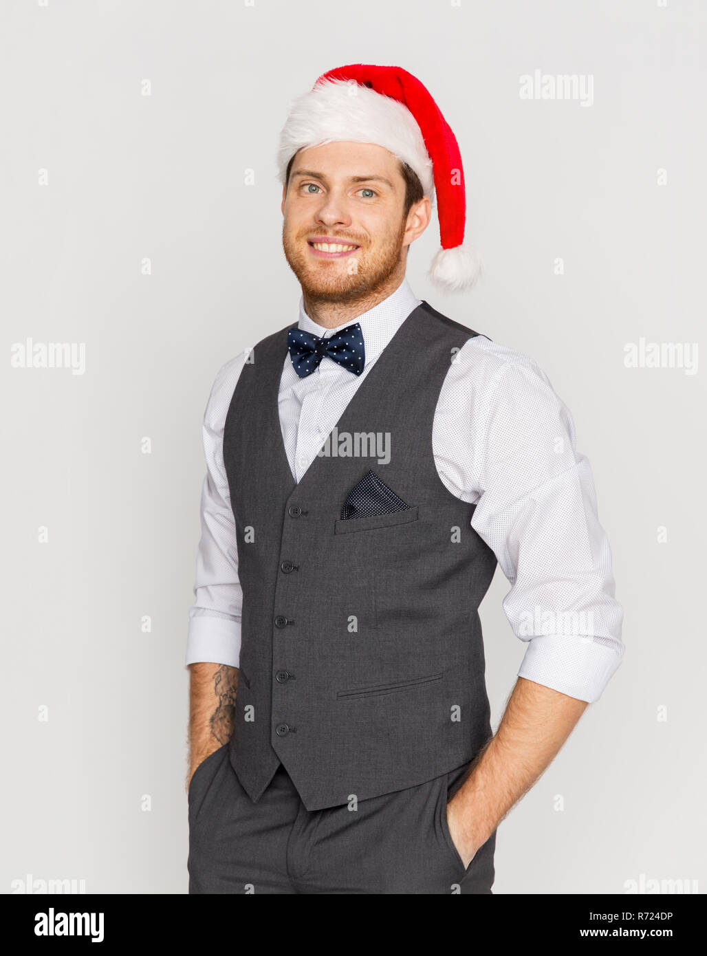 Handsome christmas man posing in hi-res stock photography and images ...