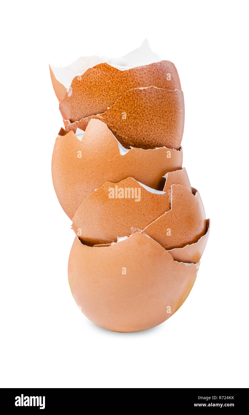 Eggs shell isolated on a white background, save clipping path Stock ...