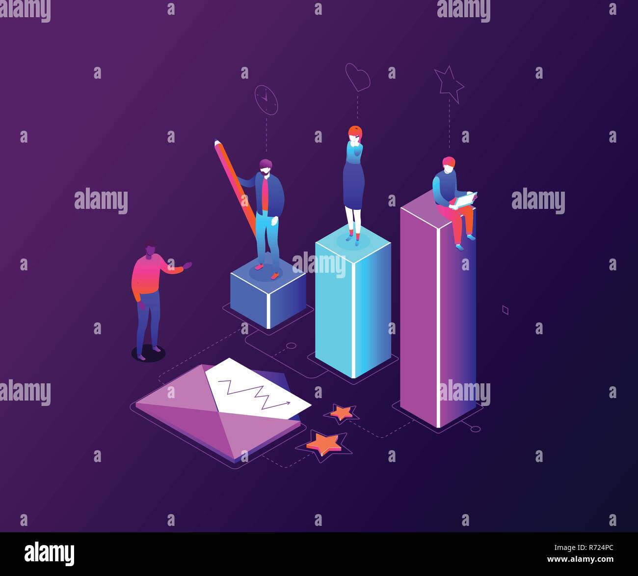 Business competition - modern colorful isometric vector illustration ...