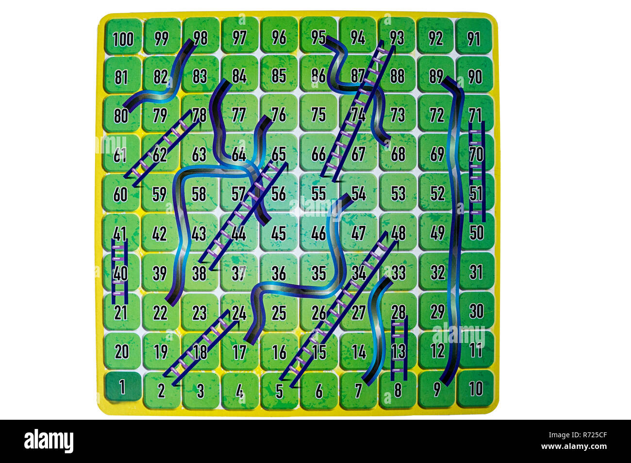 chutes ladders board game competition numbers white background Stock ...