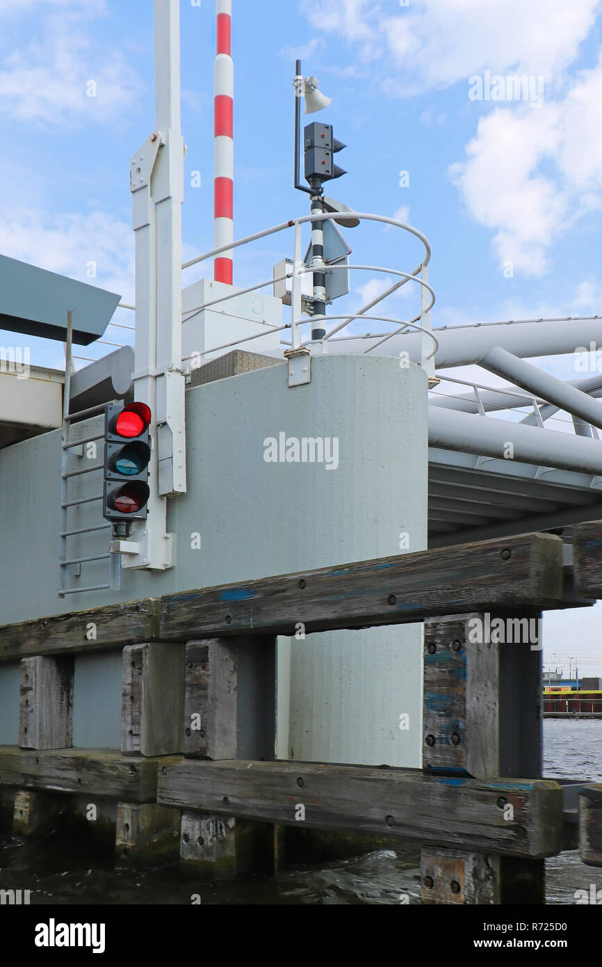 Boat traffic light Amsterdam Stock Photo - Alamy