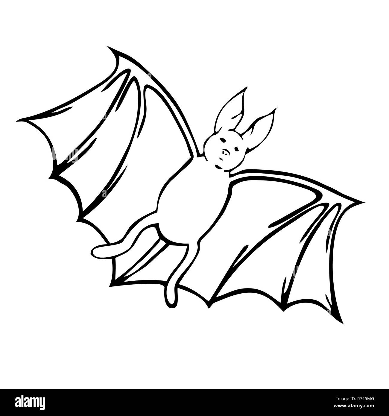 hand drawn bat Stock Photo - Alamy