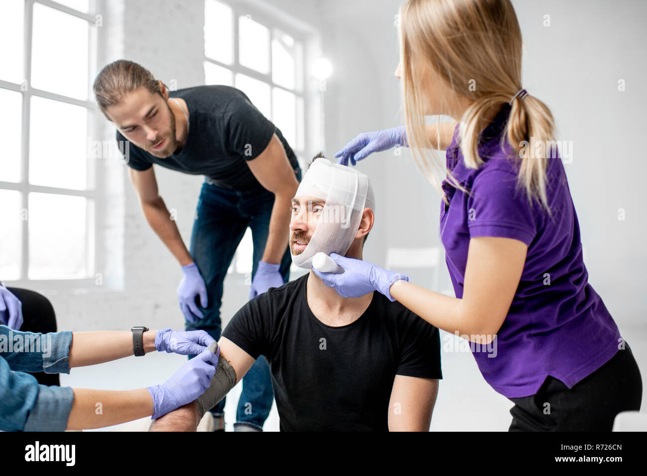 First Aid Training Bandaging